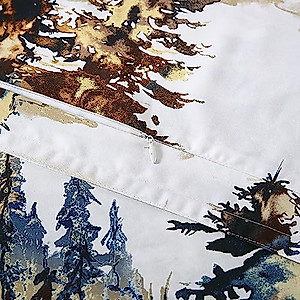 Paseo Road by HiEnd Accents Cabin Bedding Acadia 3 Piece Lodge Duvet Cover Set with Pillow Shams, King Forest Bedding, Cotton Pine Trees Comforter Cover Set, Woodland Nature Western Rustic Bed Set