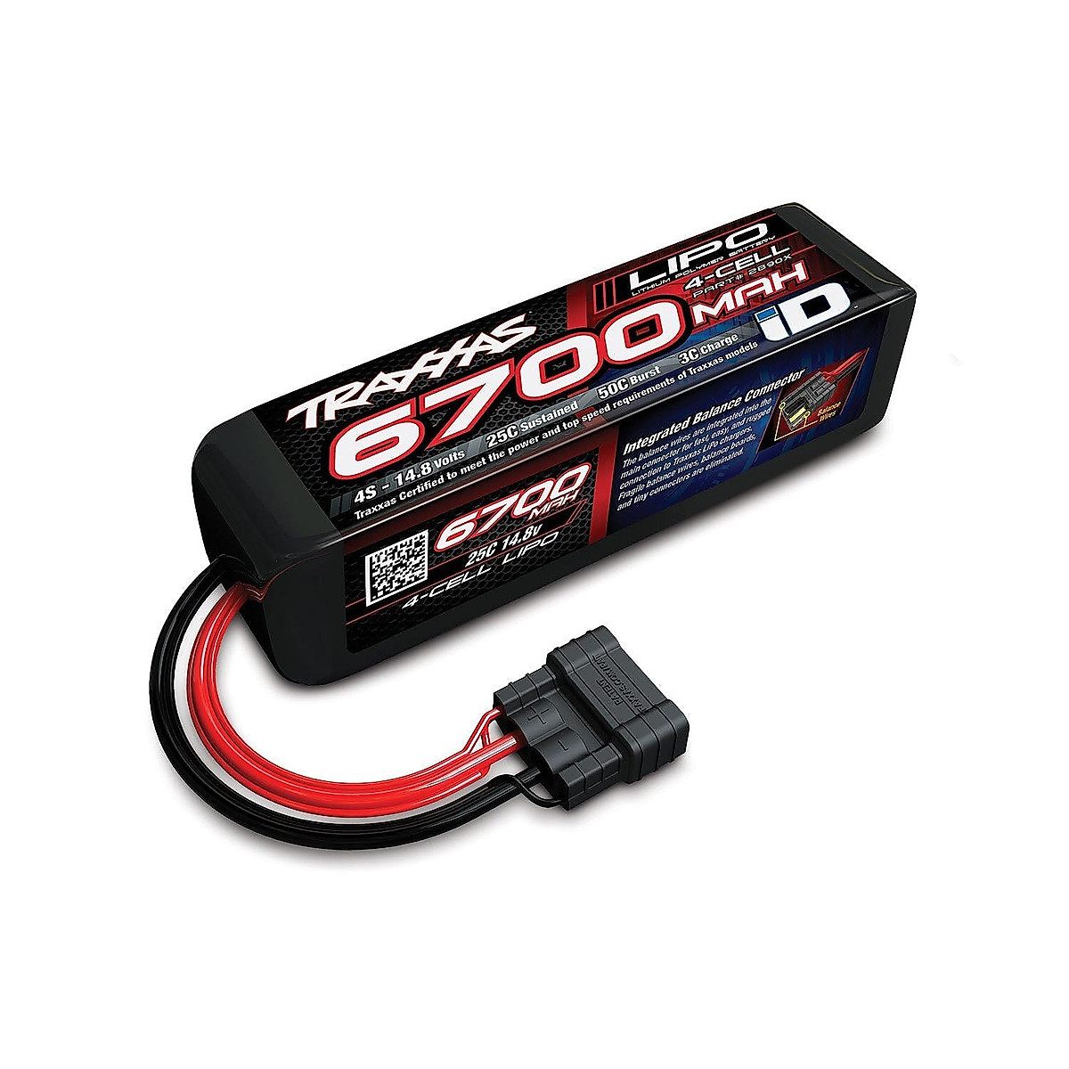 Traxxas 2890X 6700 mAh 14.8V 4-Cell 25C LiPo Battery Vehicle