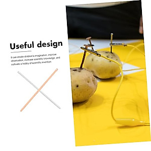 NUOBESTY 1 Set Power Generation Materials an Fittings Copper Electrode Strip Experiment Supplies Copper Plate Electrode Strip for Experiment Copper Strips DIY Fruit Battery Materials Zinc