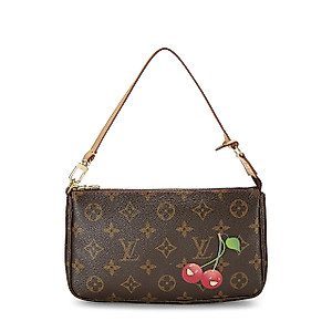 Louis Vuitton, Pre-Loved Takashi Murakami x Louis Vuitton Monogram Cherry Pochette Accessories, Brown