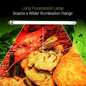 2 Pack 24W-Watt T5 HO Reptile Light Desert UVA UVB 10.0 Fluorescent Tube - 22" Terrarium Hood Light Suitable for Desert Reptile Lizards Bearded Dragons & Promotes Natural Behavior UVB Bulb (22Inch)