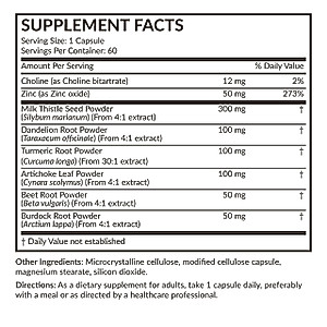 Futurebiotics Liver Detox Advanced Detox & Cleanse Formula Supports Healthy Liver Function with Milk Thistle, Dandelion Root, Turmeric Artichoke Leaf, & More, Non-GMO, 60 Vegetarian Capsules