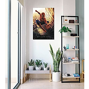 POSTER STOP ONLINE Spider-Man - Movie Poster (Spiderman Swinging in New York City) (Size 27 x 40)