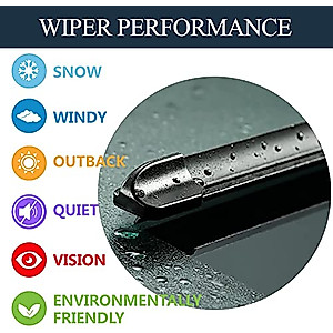 AUTOBOO Replacement for Honda Pilot Rear and Front Windshield Wiper Blade 2016-2020 2021 2022 ,3 Pieces 26"+24"+14 inch…