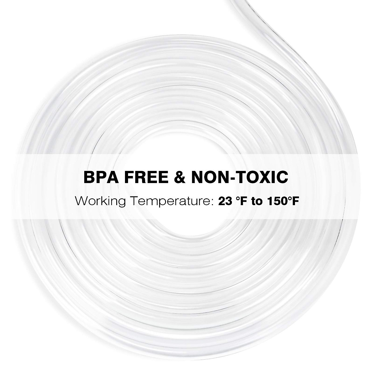 3/4" ID 1" OD Clear Vinyl Tubing - 25 Feet, 30 PSI, Flexible Plastic Tubing, BPA Free and Non-Toxic, Multipurpose Soft Tube Comes with 2 Hose Clamps