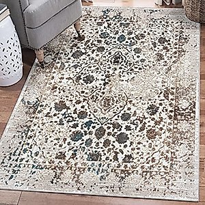 Persian-Rugs Luxe Weavers Rug 6495 – Distressed Floral Area Rug