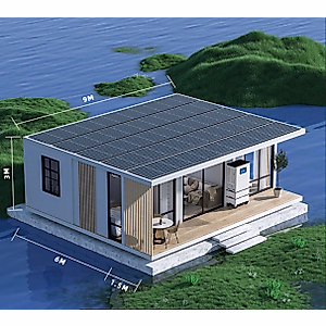 Generic Container Prefab Mobile Home with Solar System,for Hotel,Booth,Villa,Workshop, white, Pwch1