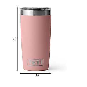 YETI Rambler 10 oz Tumbler, Stainless Steel, Vacuum Insulated with MagSlider Lid, Sandstone Pink
