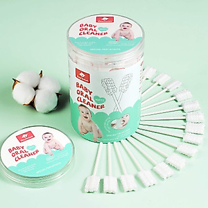 dearlomum Baby Tongue Cleaner, Newborn Toothbrush, 48PCS Disposable Infant Toothbrush Clean Mouth,Gauze Gum Cleaner Oral Cleaning Stick Dental Care for 0-36 Month