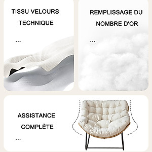 HARELA Outdoor Patio Rocking Chair, Indoor Rattan Rocker Chair, Oversized Wicker Chair Padded Cushion Rocker Recliner Chair Outdoor for Front Porch, Garden, Comfy Rocker Chair with Thick Cushion