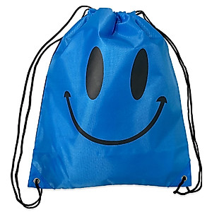 holawit Cute Positive Smile Happy Face Fun Design Drawstring Sack Gym String Bag Sports Backpack Lightweight Daily Sackpack - Pink