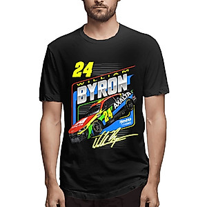 William Byron 24 Men's T-Shirt Crewneck T-Shirt Printing Performance Classic Short Sleeve Black