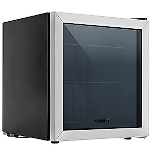 TABU 70 Can Beverage Refrigerator，Mini Fridge with Glass Door, Beverage Cooler for Beer Soda or Wine, Ideal for Home, Office or Bar (1.6 Cu.Ft)