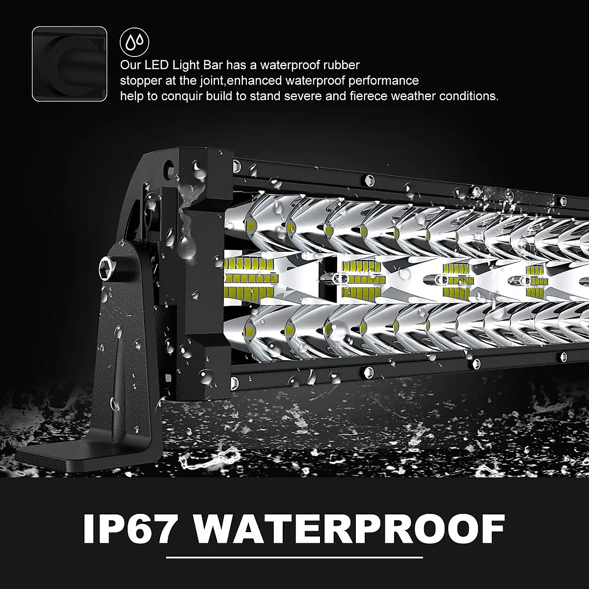 DOT 22Inch Triple Row 450W LED Light Bar+2PCS 4Inch Led Fog Cube Pods+Wiring Kit for Driving Lamps Marine Boat Ram Polaris Honda Can Am Defender Dodge GMC UTV ATV Frontier Commander Tractor 4 Wheeler