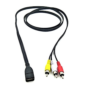 Duttek USB to RCA Cable,3 RCA to USB Cable,AV to USB, USB 2.0 Female to 3 RCA Male Video A/V Camcorder Adapter Cable for TV/Mac/PC 5feet/1.5M