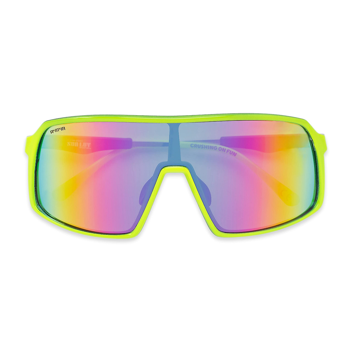 Foster Grant Sun Luv Crushing On Fun Shield Sunglasses, Neon Green, 56mm