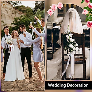 White Ribbon, 60 Yards 1-1/2 inch White Satin Ribbon for Gift Wrapping Flower Bouquet Bow Making Wedding Party Christmas Stocking Stuffers Decorations