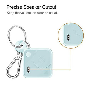Fintie Silicone Case with Carabiner Keychain for Tile Mate (2020 & 2018), Anti-Scratch Lightweight Soft Protective Sleeve Skin Cover, Blue- Glow in The Dark