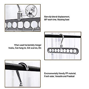 Magic Space Saving Closet Hanger Foldable Non Slip Clothes Hangers 360 Degrees Rotation (Pack of 4) (Beige)