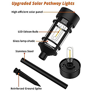 8 Pack Solar Pathway Lights, Upgrade Bright Solar Garden Lights Decorative, Waterproof Solar Outdoor Lights Christmas Pathway Lights for Yard Lawn Walkway Landscapes, Auto On/Off, Easy-to-Install