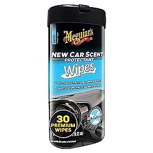 Meguiar's New Car Scent Protectant Wipes - Easy to Use Car Wipes that Protect and Freshen Your Car's Interior - Ideal for Car Detailing & Maintenance - 30 Ct