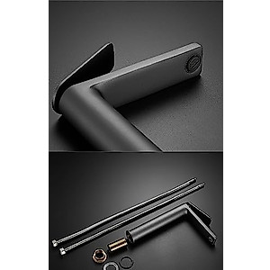 CGPOCMWGX Brass Black Basin Faucet Bathroom Sink Faucets Gray Hot Cold Water Mixer Crane Deck Mounted Single Handle Hole Bath Kitchen Tap