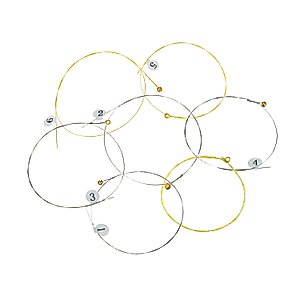 FarBoat 7Pcs Lyre Harp String, 7pcs Tuning Pins, Tuning Wrench, Instrument Tools Kit for Lyre Harp Harpsichord Dulcimer Zither Stringed Instrument