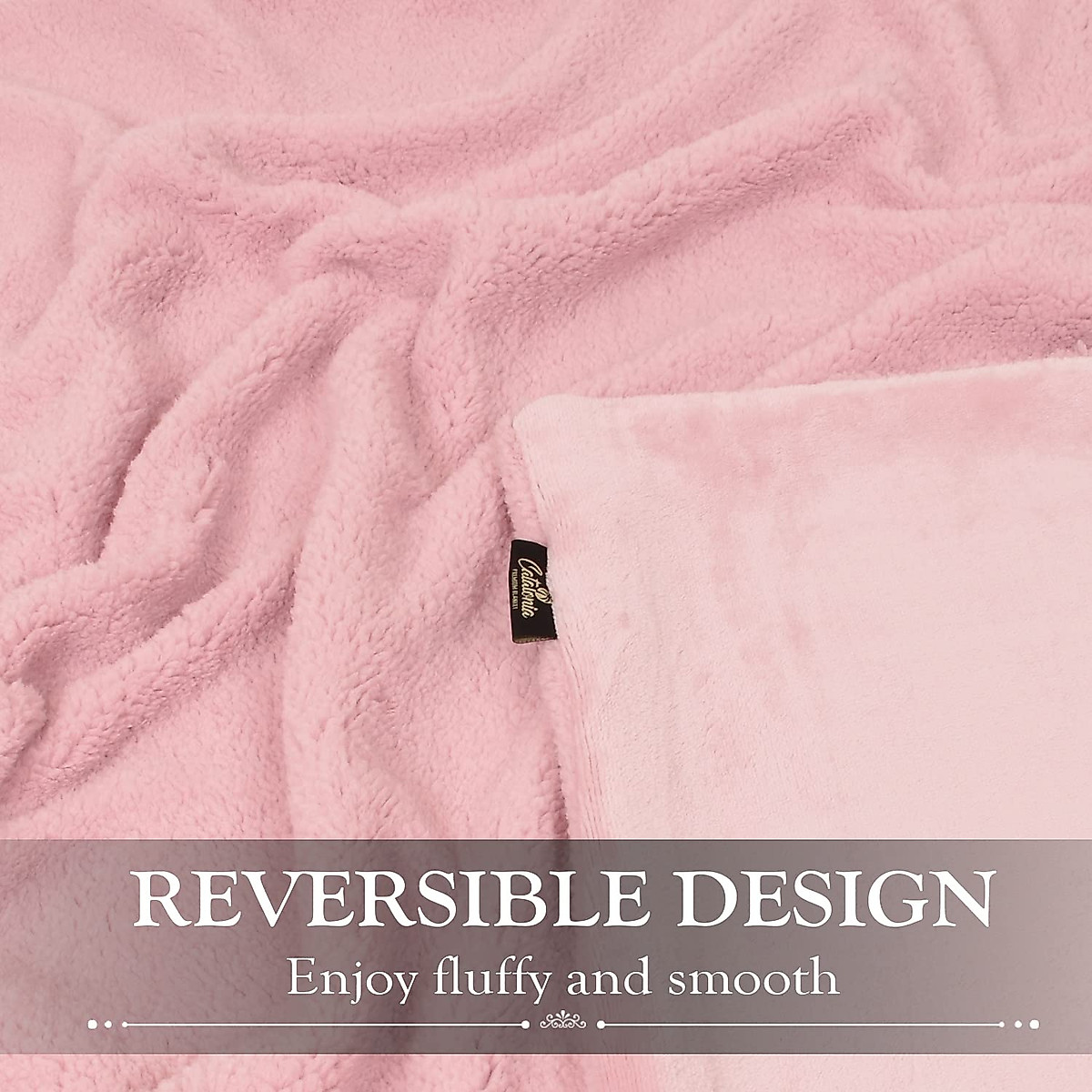 Catalonia Pink Sherpa Throws Blanket for Girls, Super Soft Comfy Fuzzy Micro Plush Fleece Snuggle Blanket for Sofa Couch TV Bed Reversible Match Color All Seasons, 50"x60", Tone to Tone