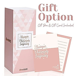 Onebttl 50th Birthday Gifts for Women, Female, Her - 50 and Fabulous - 20oz/590ml Stainless Steel Insulated Tumbler with Straw, Lid, Message Card - (Rose Gold)