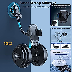 Car Phone Holder Mount,Dashboard/Windshield/Air Vent Cell Phone Holder,Gooseneck Long Arm Cradle Anti-Shake Handsfree Stand Compatible with iPhone and All Smart Phones,Universal 2 in 1 Phone Holder