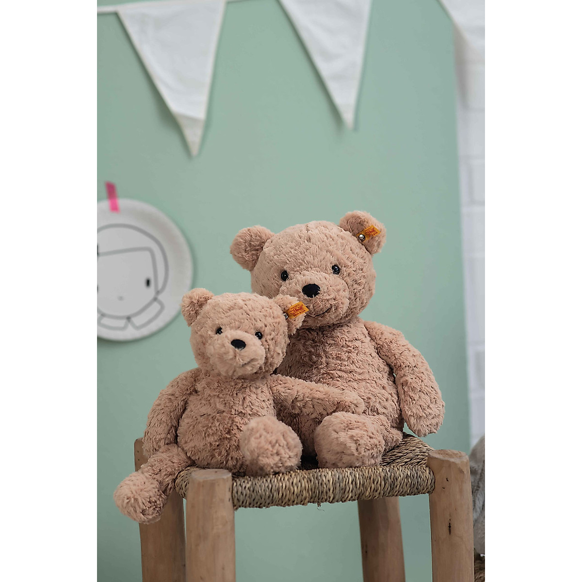 Steiff Jimmy Teddy Bear, Premium Teddy Bear Stuffed Animal, Teddy Bear Toys, Stuffed Teddy Bear, Teddy Bear Plush, Plushy Toy for Girls Boys and Kids, Soft Cuddly Friends (Light Brown, 16")