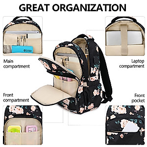 Bluboon Backpack for Women 15.6 Inch Laptop Bookbag College Girls Daypack for Business Travel with USB Charging Port