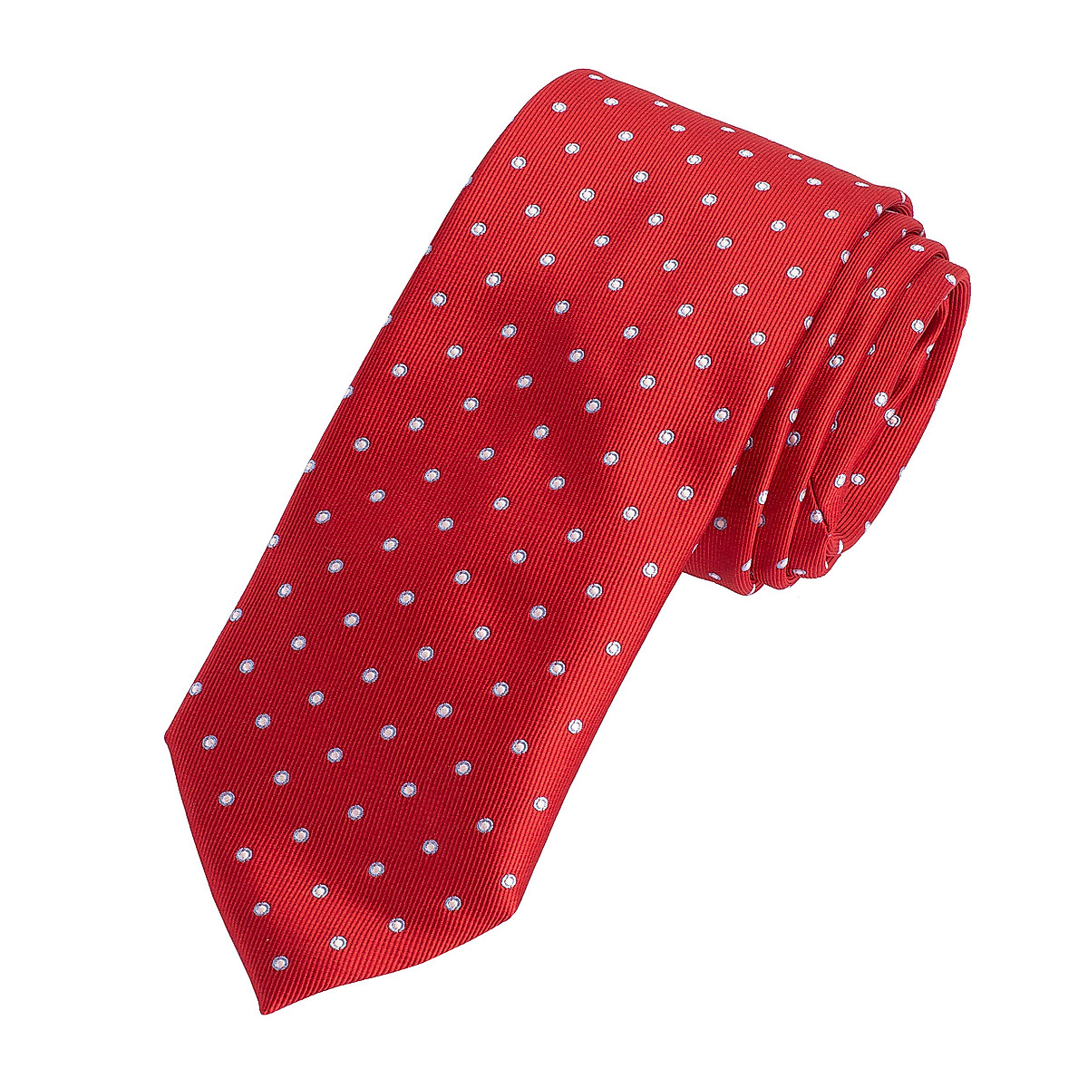 Amazon Essentials Men's Classic Dots Necktie, Red, One Size