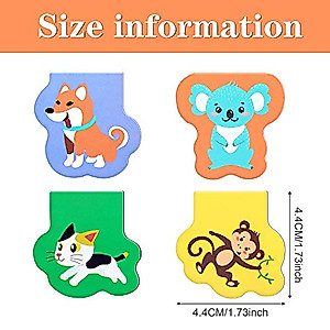 60 Pieces Cute Animal Magnetic Bookmarks Magnet Page Markers Cartoon Page Clips Bookmark for Student Office Reading Stationery Rewards Supplies