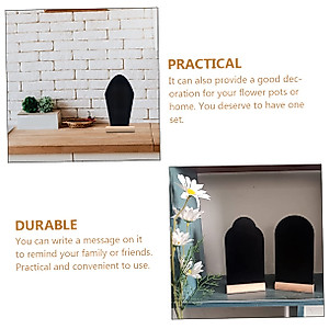 BESPORTBLE Home Décor 4pcs Wooden Tombstone Decoration Card Erasable Black Wedding Decor