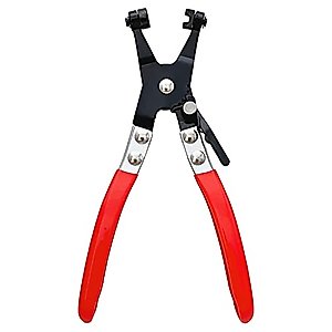 Hose Clamp Plier Repair Tool with Swivel Flat Band for Removal and Installation of Ring-Type or Flat-band Hose Clamps in Automotive Coolant Radiator Heater and Water Hose…