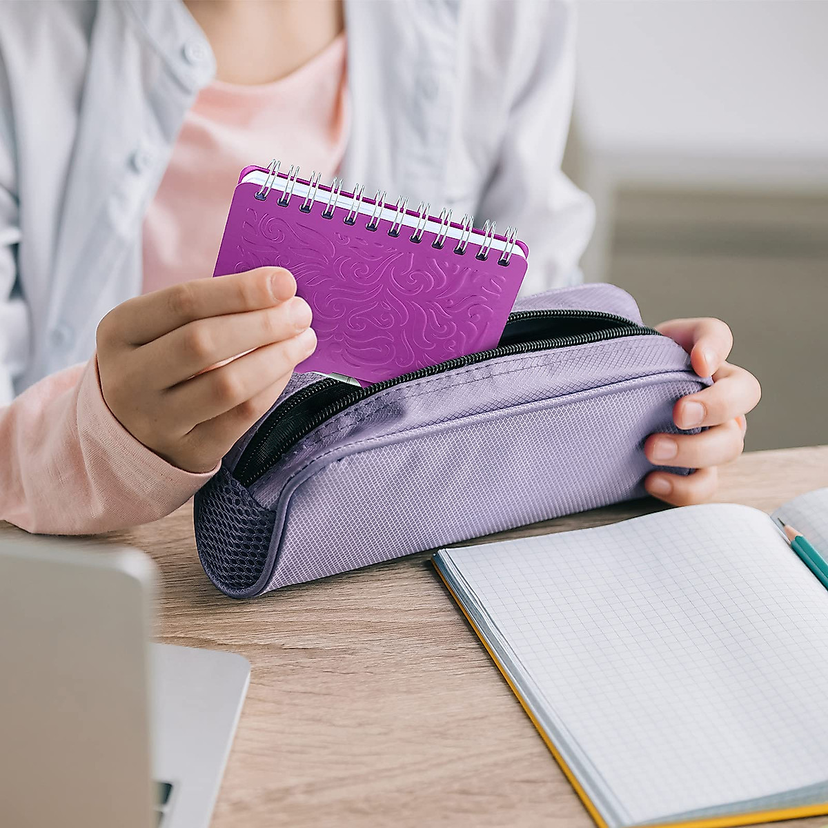 2 Pieces Portable Password Book Password Organizer Notebook Elegant Mandala Pattern Password Book Keeper with Pen, Spiral Bound Notebook for Password Information (Black, Purple)