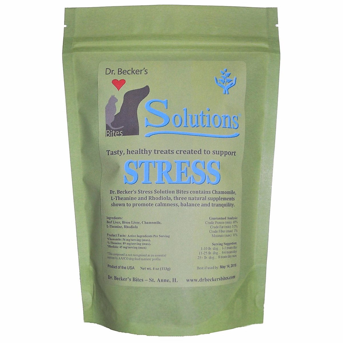Dr Becker's Stress/Calming Solution Bites Treats - Natural Supplement for Dogs