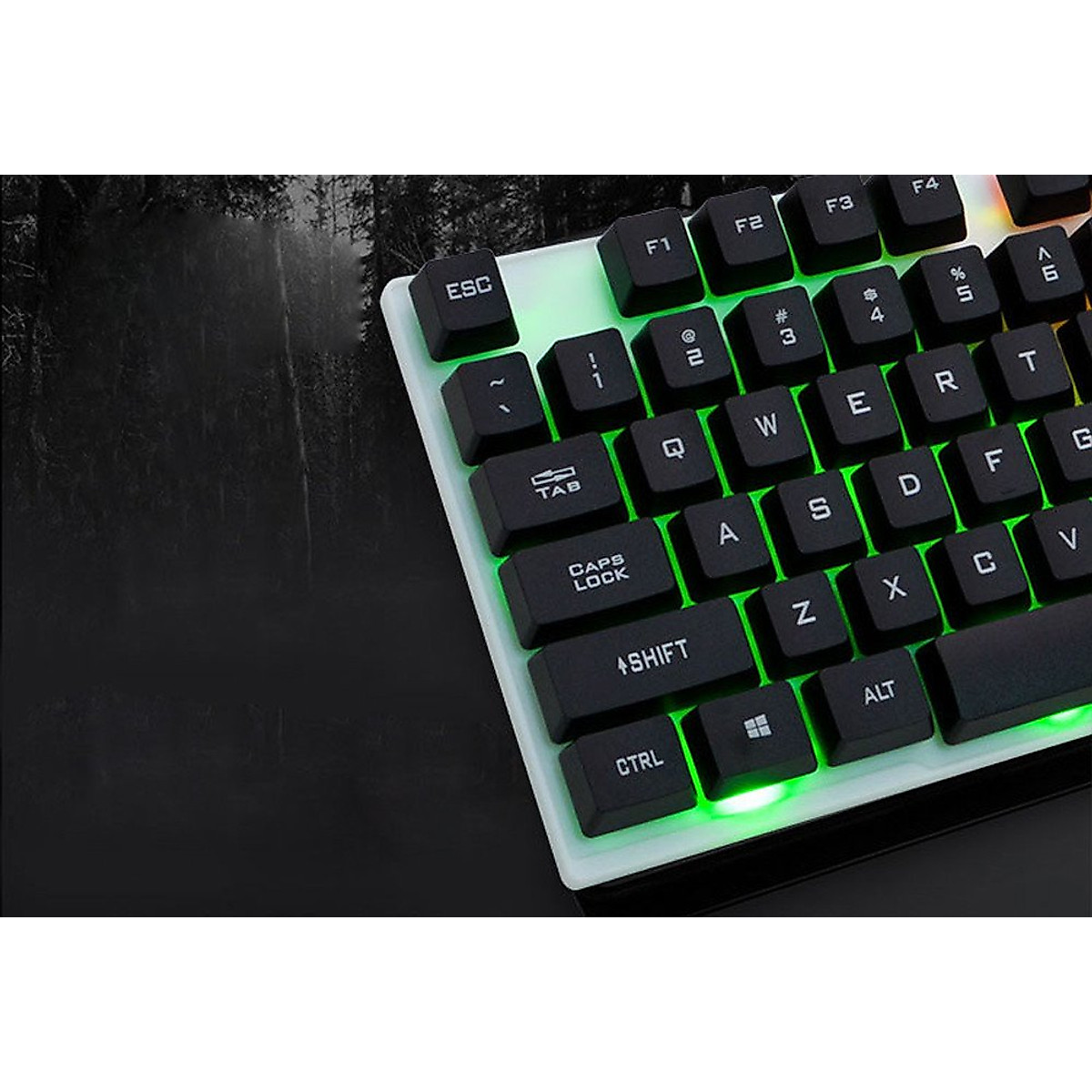 Led Rainbow Color Backlight Adjustable Gaming Game USB Wired Keyboard Mouse Set - Eighteen Crossing D280 Wired USB Lighting Gaming Computer Touch Keyboard and Mouse Set White