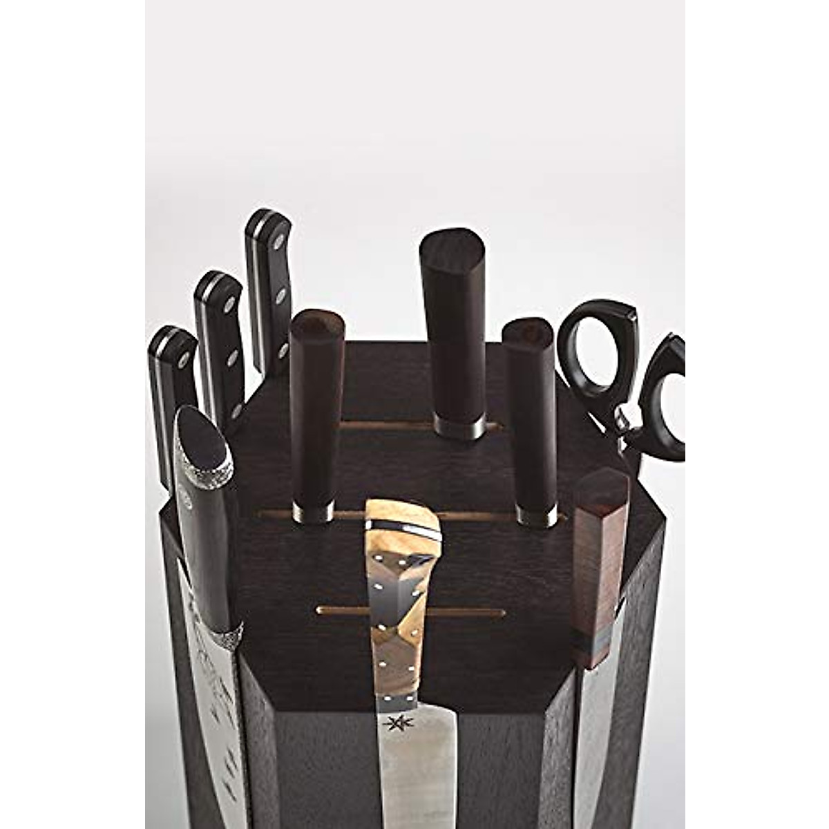 360 Knife Block MAX (Black) - magnetic, rotating, knife block - NOW holds 20+ knives w/top slots and 12" blade capacity