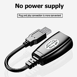USB Extender Over RJ45 Cat 6/5/5e Adapter, RJ45 Ethernet Splitter to USB Extension UP to 50m/164ft, Compatible with Computers, Mobile Phones, Mice, Keyboards, U Disks, Printers, Cameras