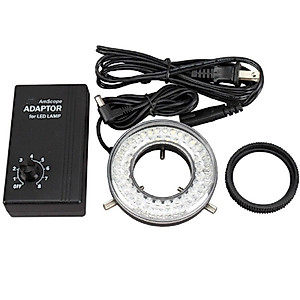 AmScope LED-64-ZK Microscope Ring Light with Adapter, white