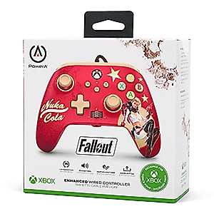 PowerA Enhanced Wired Controller for Xbox Series X|S - Fallout: Nuka Cola, Detachable 10ft USB-C Cable, Mappable Buttons and Rumble Motors, Officially Licensed for Xbox