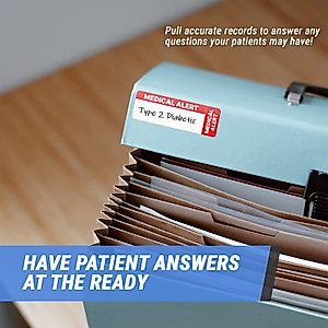 300 Labels, Red, Medical Alert Stickers for Folder File Charts - MAP6270 Blank Labels (3 x 1 Inch) Emergency Rooms/Veterinarians/Medical Recorders