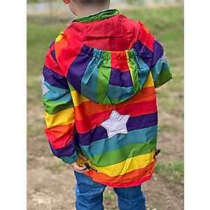 FABRST Toddler Boys Girls Windbreak Kids Fashion Rainbow Hooded Sun Jacket Baby Casual Outwear Fall Winter School Outfits（Rainbow,2T）