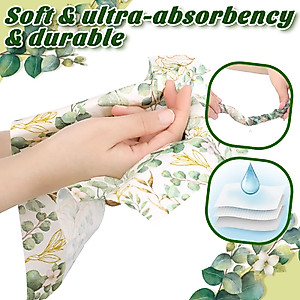 Disposable Hand Towels for Bathroom Eucalyptus Napkins Bathroom Napkins Guest Decorative Paper Hand Towels Floral Sage Green Napkins for Dinner Banquet Party Wedding Dinning Decor (120 Pcs)