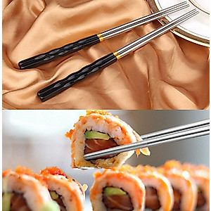 FAONIE 5 Pair Stainless Steel Chopsticks Gift Set Japanese Hotel Restaurant Chopsticks Set (Japan)