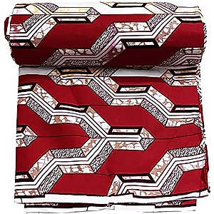 Vkceeool African Ankara Print Fabric Kente Wax Fabric Dashiki Tribal Fabric (1 Yard, Fabic A10)