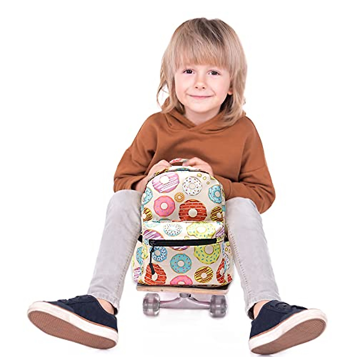 Deerling Cut Mini Backpack for Girls Lightweight Kids Back Pack for Children and Adult Ideal for School Travel (Donut)
