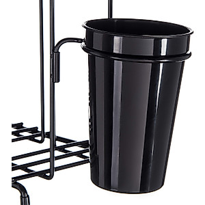 San Jamar C8005WFS Steel Cup and Lid Wire Organizer with Caddy and 5 Stacks, Black